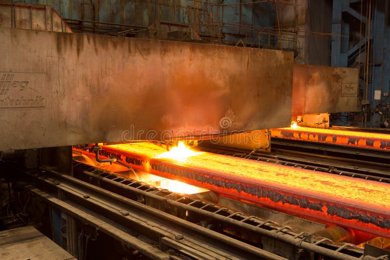 Continuous casting machine editorial photography. Image of iron - 124064347