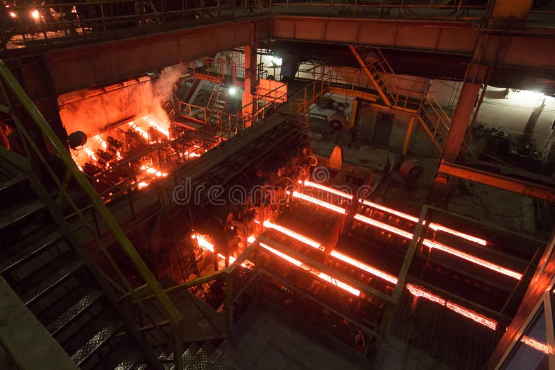 Continuous Casting Machine at the Metallurgical Plant Stock Photo ...
