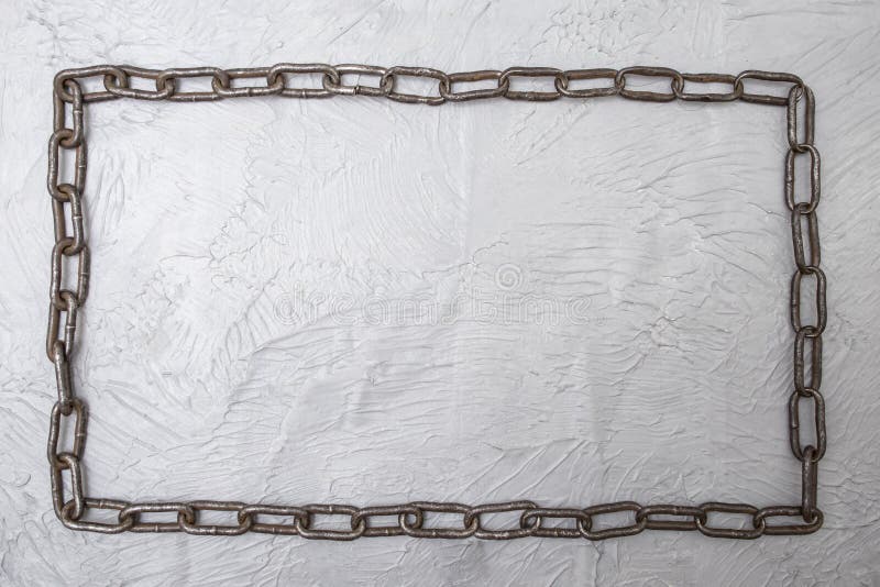 Continuous Chain Frame Flat Lay on Gray Cement Background Stock Photo ...