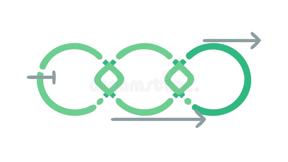 Continuous Circular Process Flow Diagram with Three Steps, Vector Design Generative AI Stock ...