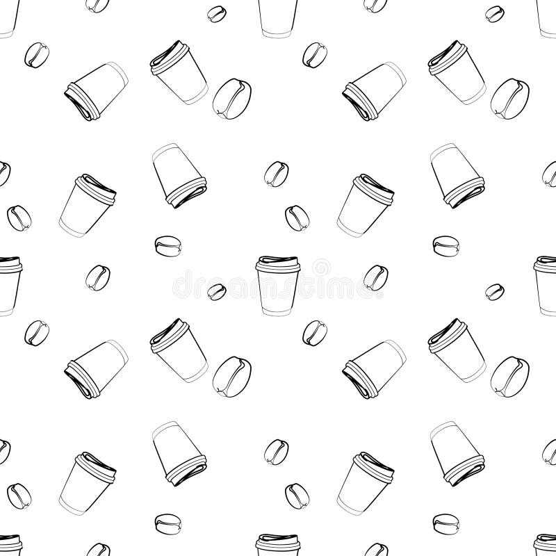 Continuous Coffee Pattern Design. Vector Illustration Stock Vector ...