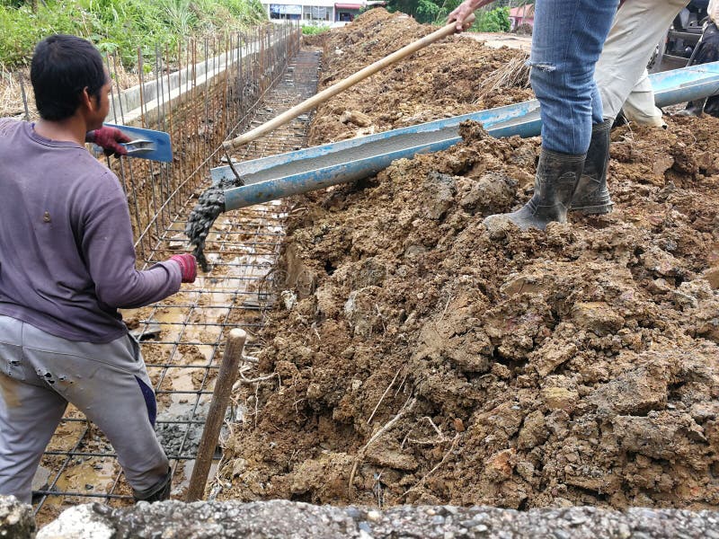 Continuous Concrete Casting Stock Image - Image of mixer, service ...