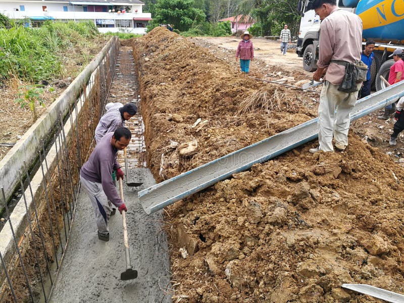 Continuous Concrete Casting, Thailand Editorial Image - Image of ...