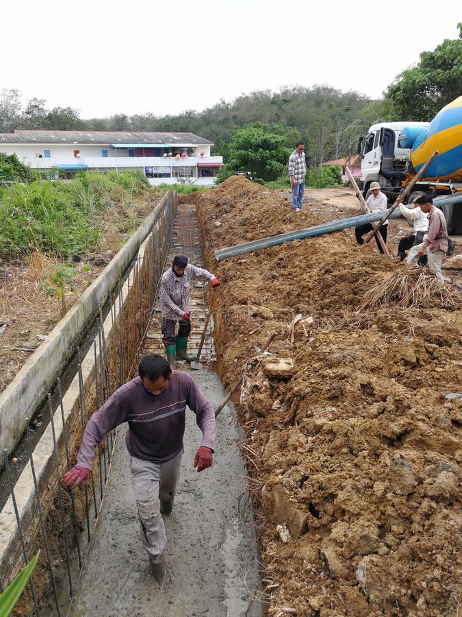 Continuous Concrete Casting, Thailand Editorial Image - Image of ...