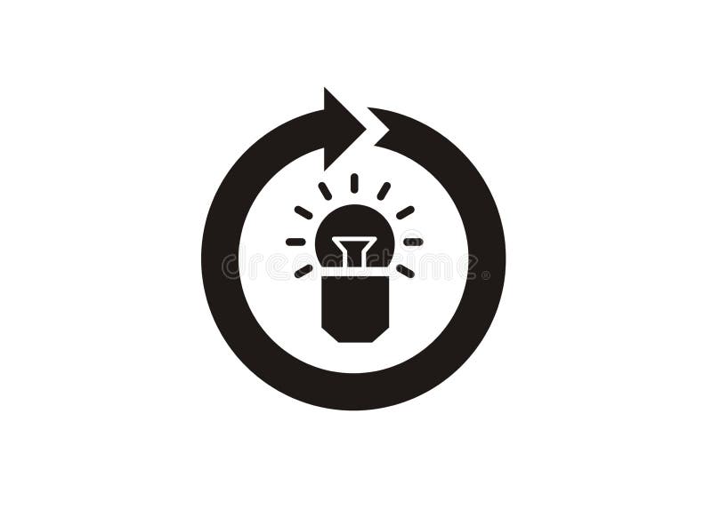 Continuous Creativity. Simple Illustration in Black and White. Stock ...