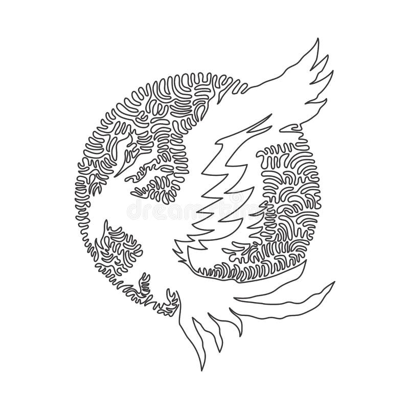 Continuous Line Drawing Phoenix Stock Illustrations – 177 Continuous ...