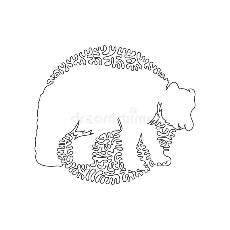 Continuous One Line Drawing of Walking Predatory Bear Abstract Stock ...