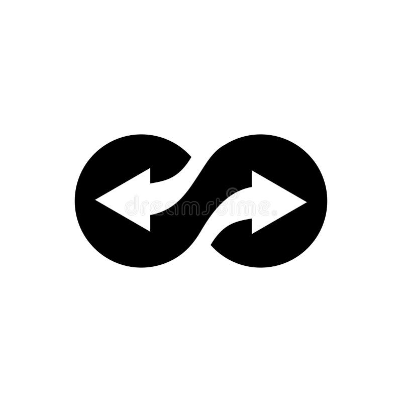 Continuous Data Flow Icon with Flat Design Stock Vector - Illustration ...