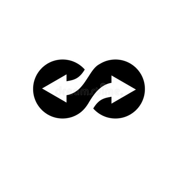 Continuous Data Flow Icon with Flat Design Stock Vector - Illustration ...