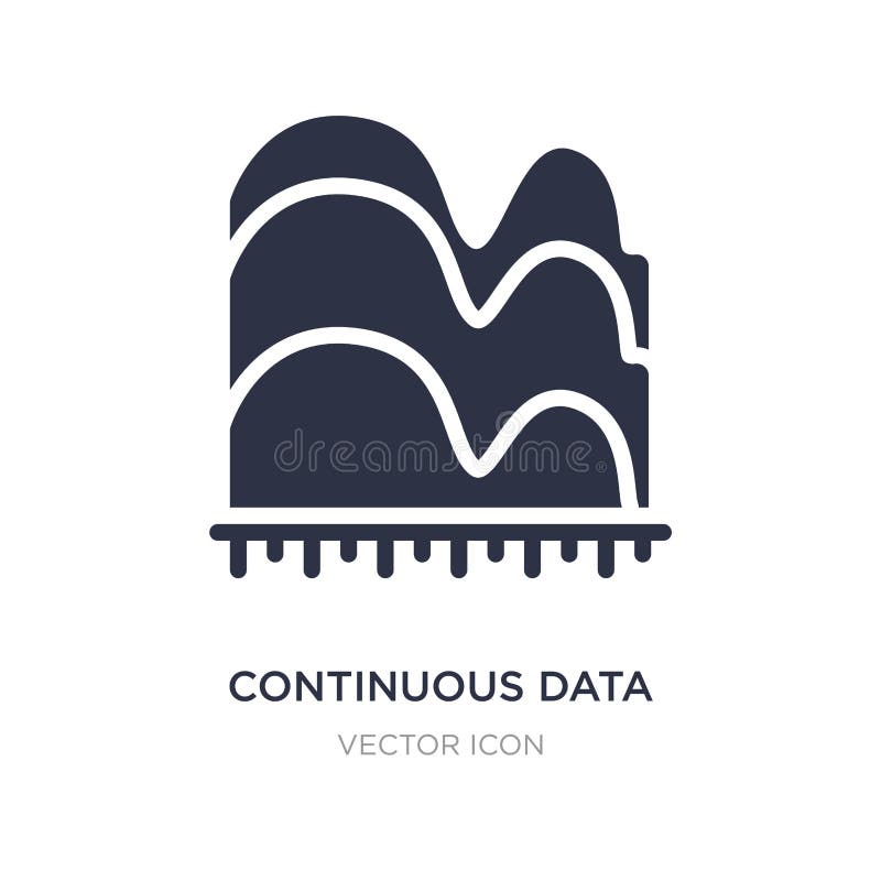Continuous Data Graphic Wave Chart Vector Icon on White Background ...