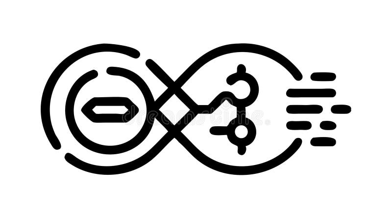 Continuous Data Processing Outline Icon, Infinity Loop Technology ...