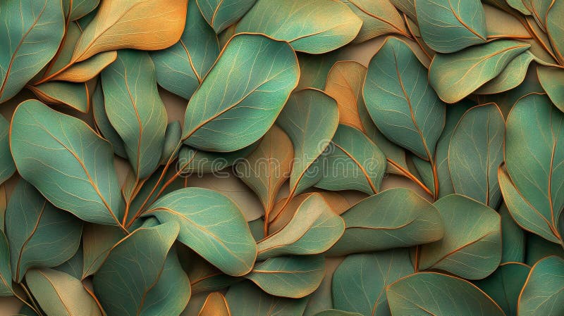 A Continuous Decorative Pattern Showcasing Stylized Leaf Designs, with ...