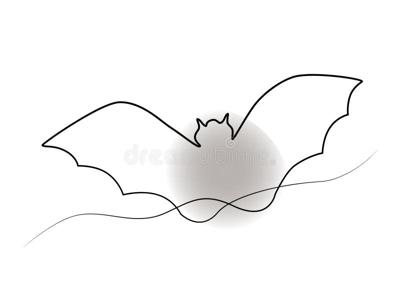 Bat One Line Drawing Stock Illustrations – 382 Bat One Line Drawing ...