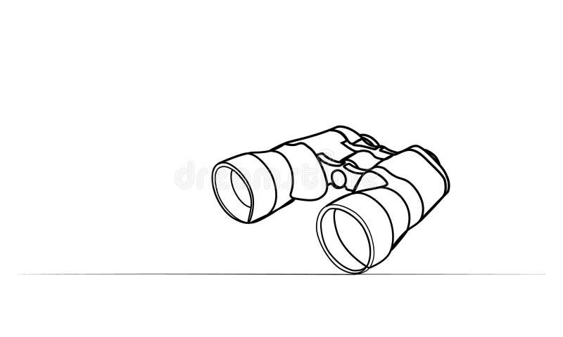 Continuous Drawing of a Binoculars with One Line. Stock Vector ...