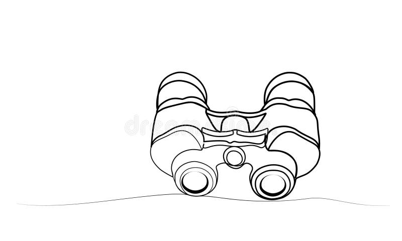 Continuous Drawing of a Binoculars with One Line. Stock Vector ...