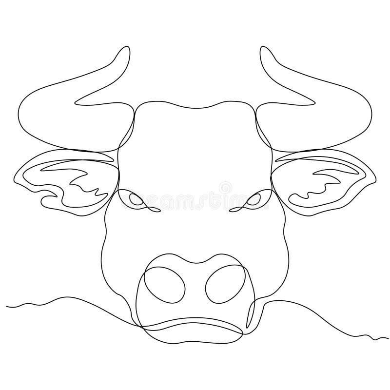 Continuous Line Drawing Bull Stock Illustrations – 405 Continuous Line ...