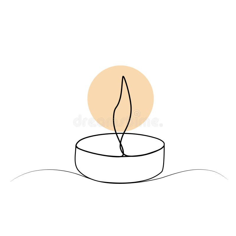 Candle One Line Drawing Stock Illustrations – 777 Candle One Line ...