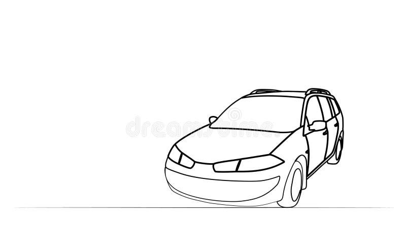Continuous Drawing of a Car with One Line. Vector Stock Vector ...