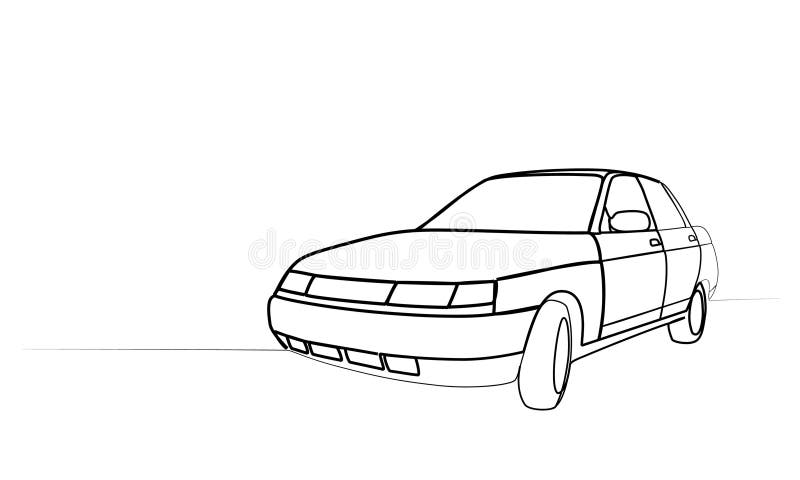 Continuous Drawing of a Car with One Line. Vector Stock Vector ...