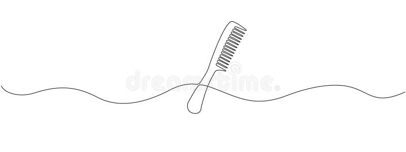 Continuous Drawing of Comb in Simple Linear Style for Symbol , Web ...