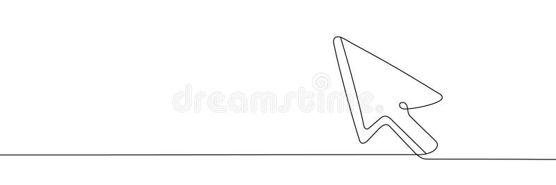 Continuous Drawing of Cursor Arrow. Single Line Cursor Arrow Icon ...