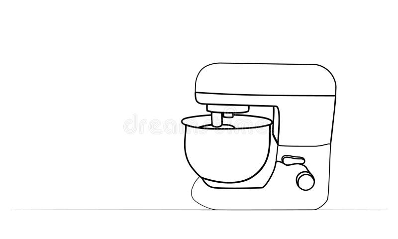Continuous Drawing of a Dough Mixer with One Line. Vector Stock Vector ...
