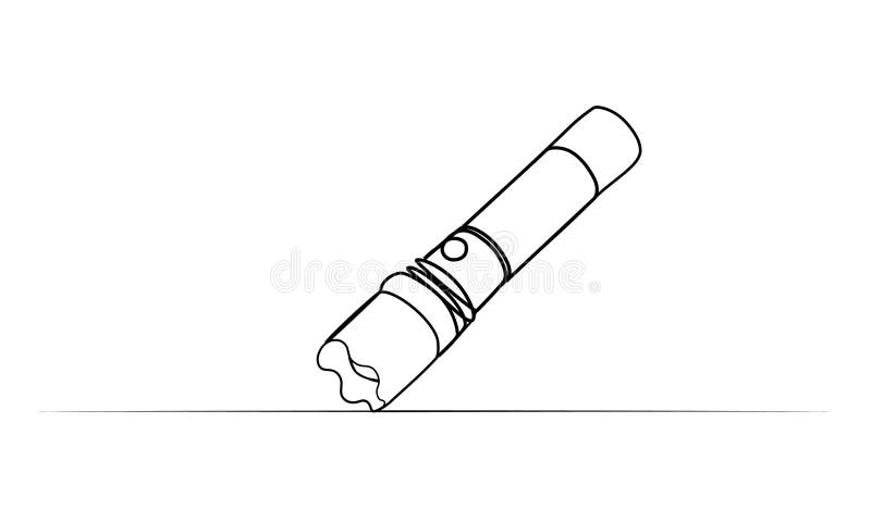 Continuous Drawing of a Flashlight with One Line. Vector Stock Vector ...