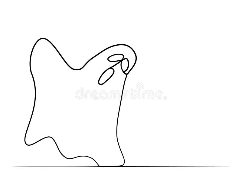 One Line Drawing Ghost Stock Illustrations – 352 One Line Drawing Ghost ...