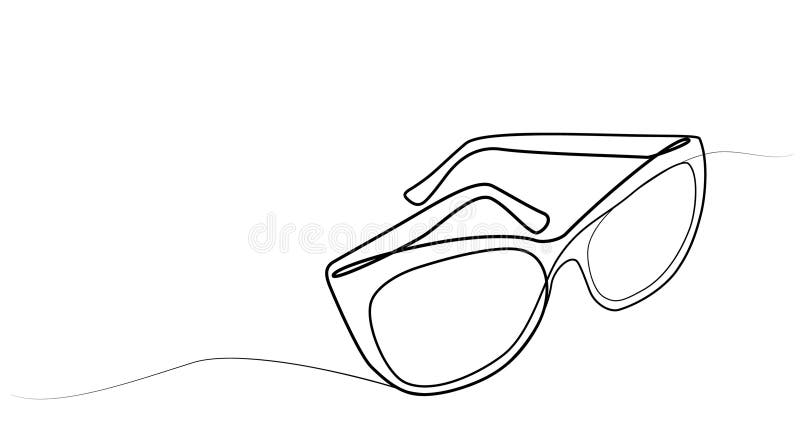 Continuous Drawing of Glasses with One Line. Vector Stock Illustration ...