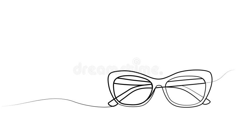 Continuous Drawing of Glasses with One Line. Vector Stock Illustration ...