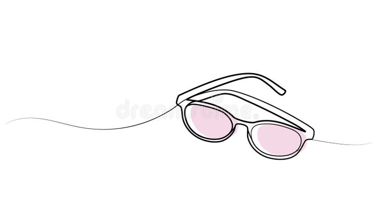 One Line Drawing Eyeglasses Stock Illustrations – 224 One Line Drawing ...