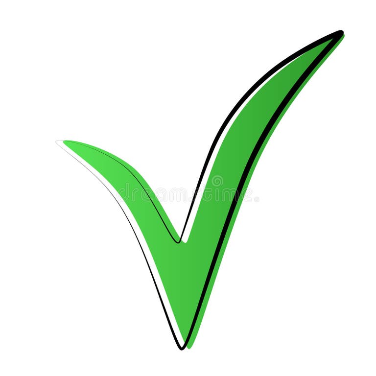 Continuous Drawing of a Green Tick in One Line. Stock Vector ...