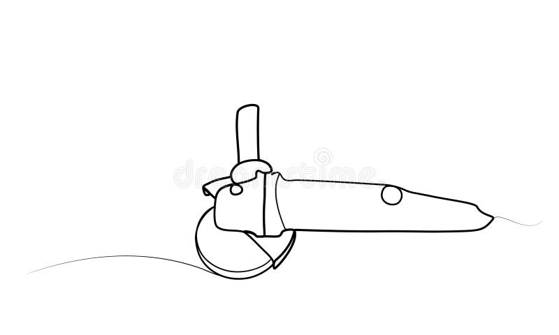 Continuous Drawing of Grinder Tool with One Line. Vector Stock Vector ...