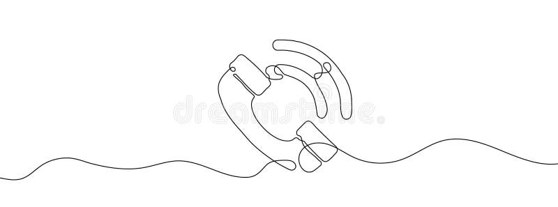 Continuous Drawing of Handset. One Line Icon of Handset. Phone Icon ...