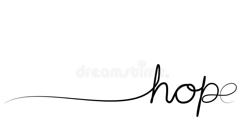Continuous Drawing of Hope with One Line. Vector Stock Illustration ...