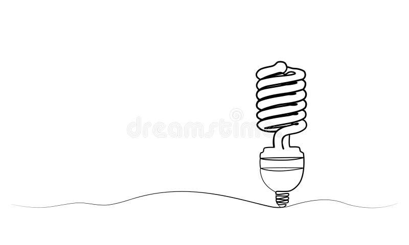 Continuous Drawing of a Lamp with One Line. Stock Vector - Illustration ...
