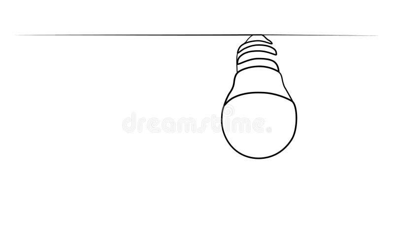Continuous Drawing of a Lamp with One Line. Stock Vector - Illustration ...
