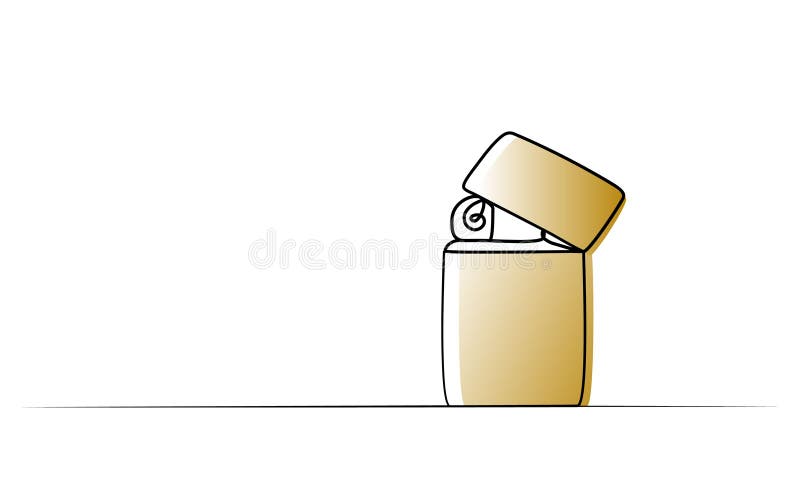Continuous Drawing of a Lighter in One Line. Vector Stock Vector ...