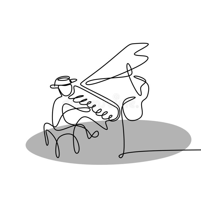 Continuous Line Drawing Piano Stock Illustrations – 229 Continuous Line ...