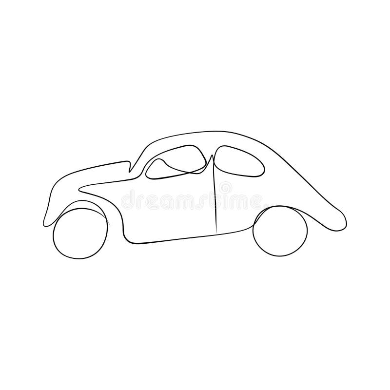 Continuous Drawing of Lines. Line Art Continuous Drawing of a Car Stock ...