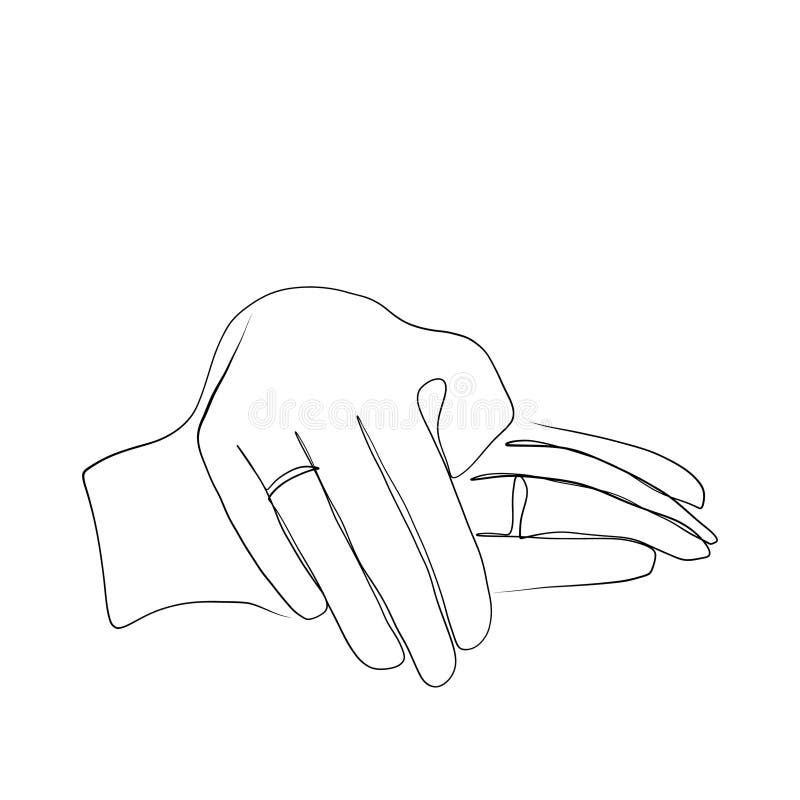 Continuous Drawing of Lines. Line Art Two Hands of Lovers. Continuous ...