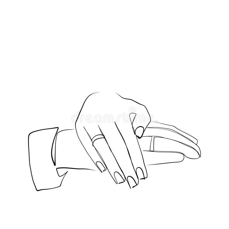 Continuous Drawing of Lines. Line Art Two Hands of Lovers. Continuous ...