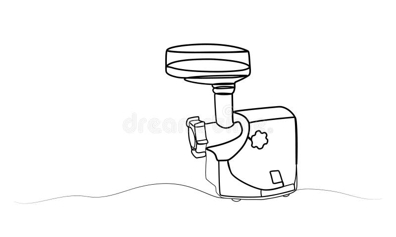 Continuous Drawing of a Meat Grinder in One Line. Stock Vector ...