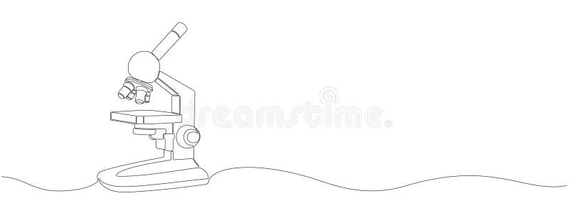 Continuous Drawing with One Editable Line Lab Microscope . Concept of ...