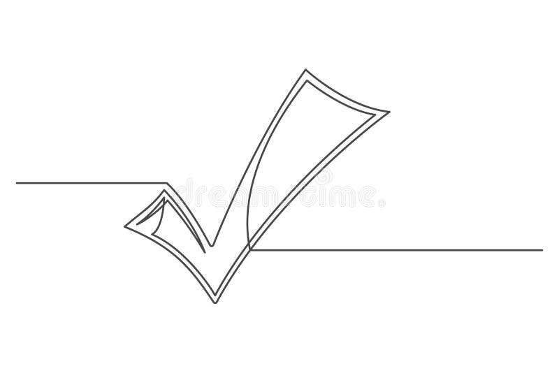 Continuous Drawing of One Line of an Checkbox Stock Illustration ...