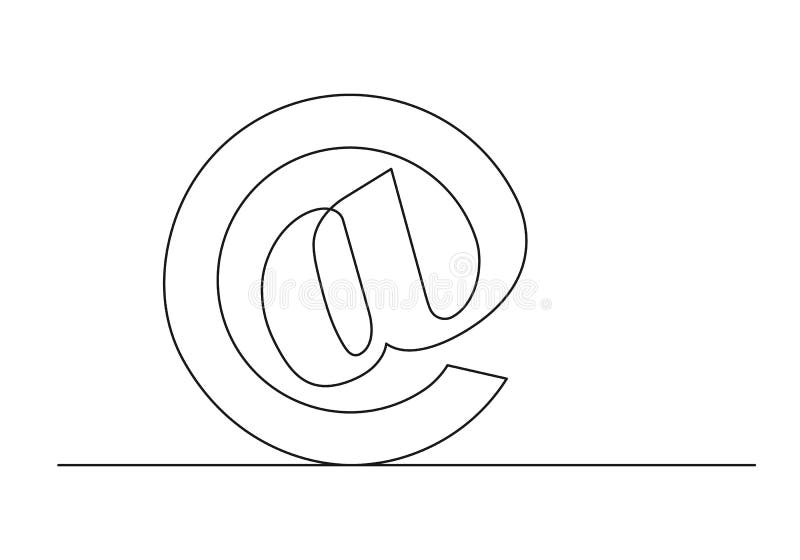 Continuous Drawing of One Line of an Email Stock Vector - Illustration ...