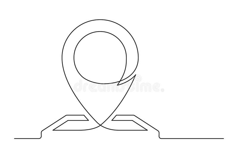 Continuous Drawing of One Line of an Map Point Stock Vector ...