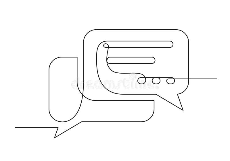 Continuous Drawing of One Line of an Speech Bubble Stock Vector ...