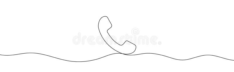 Continuous Drawing One Line Telephone Receiver Stock Vector ...