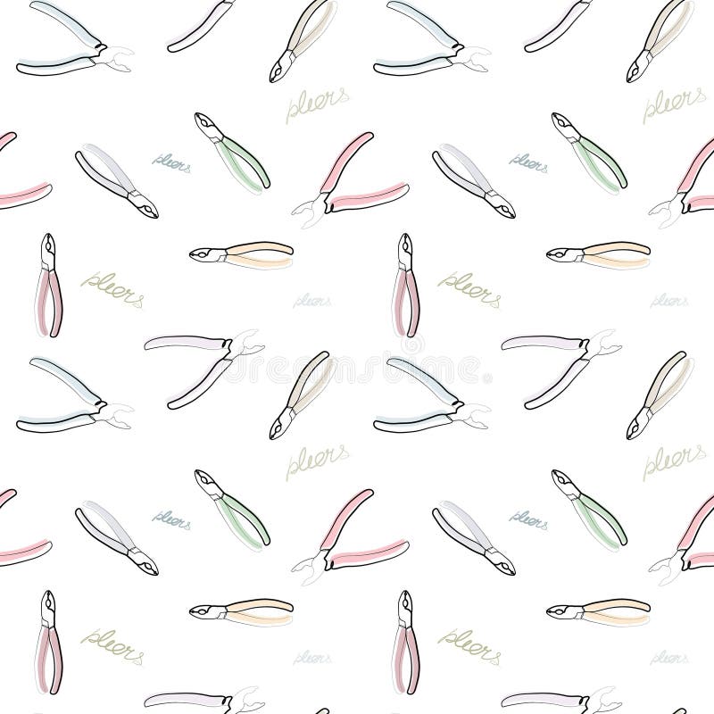 Continuous Drawing of Pliers with One Line. Vector Illustration Stock ...